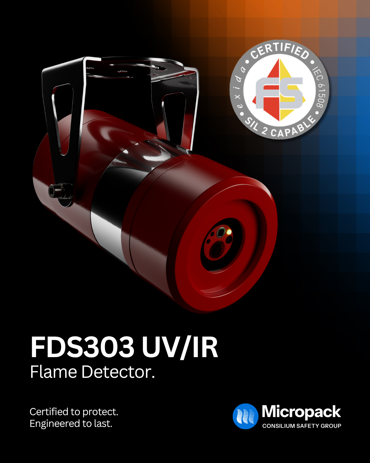 FDS303 UVIR Flame Detector is officially SIL 2 certified by Exida to ...